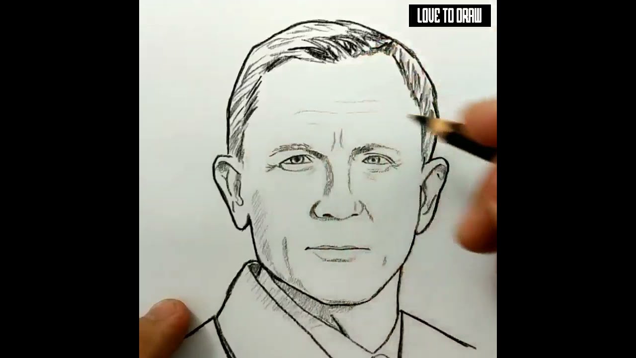 VERY EASY , how to draw james bond no time to die , daniel craig ...