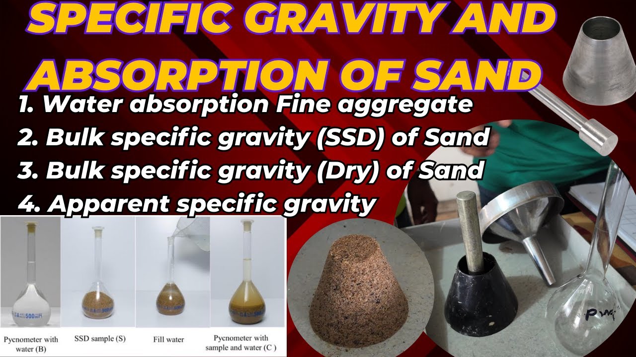 Specific Gravity Test & Water Absorption of Fine Aggregate (Sand) | # ...