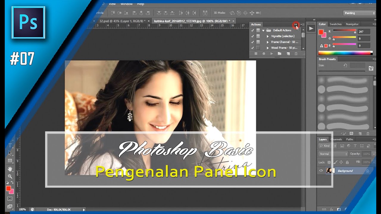 Tutorial Photoshop Dasar - Video 07 | Pengenalan Panel Icon Photoshop ...