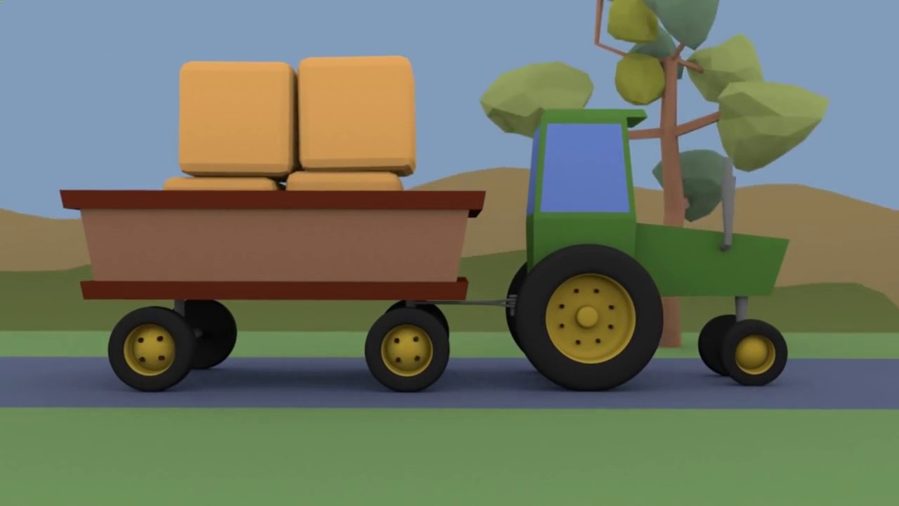 Tractors For Kids Animation for Children Farma Tale for Children Green ...