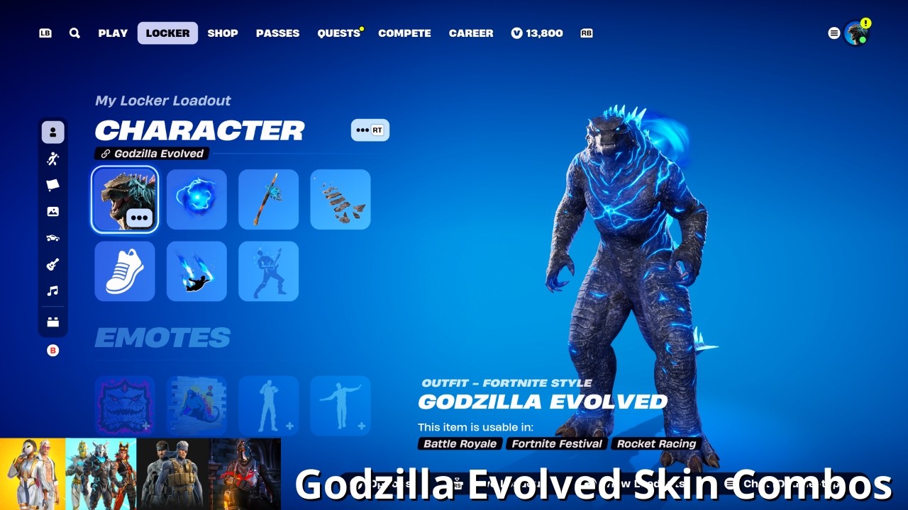 Godzilla Evolved Skin Combos (Fortnite Battle Royale) - YouTube