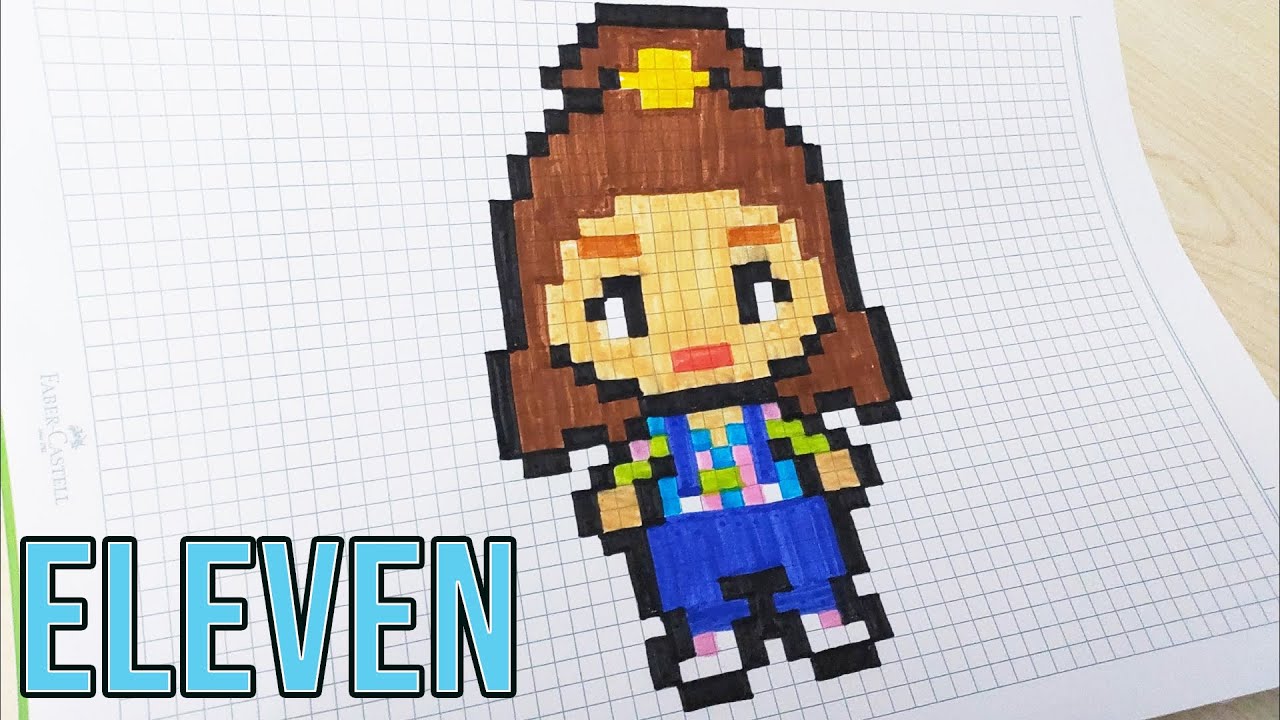 How to Draw Eleven (Stranger Things) - Drawing Eleven - Handmade Pixel Art - YouTube
