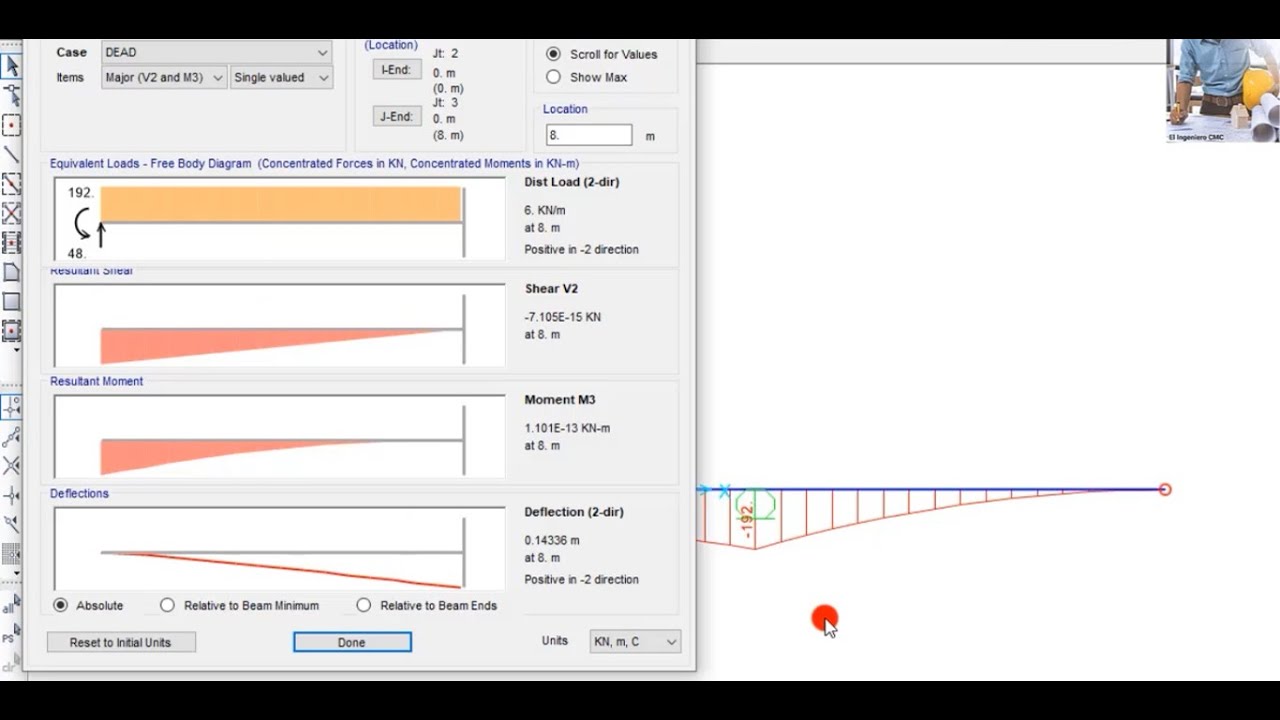 CÁLCULO DE DEFLEXIÓN EN VIGA | SAP2000 - YouTube
