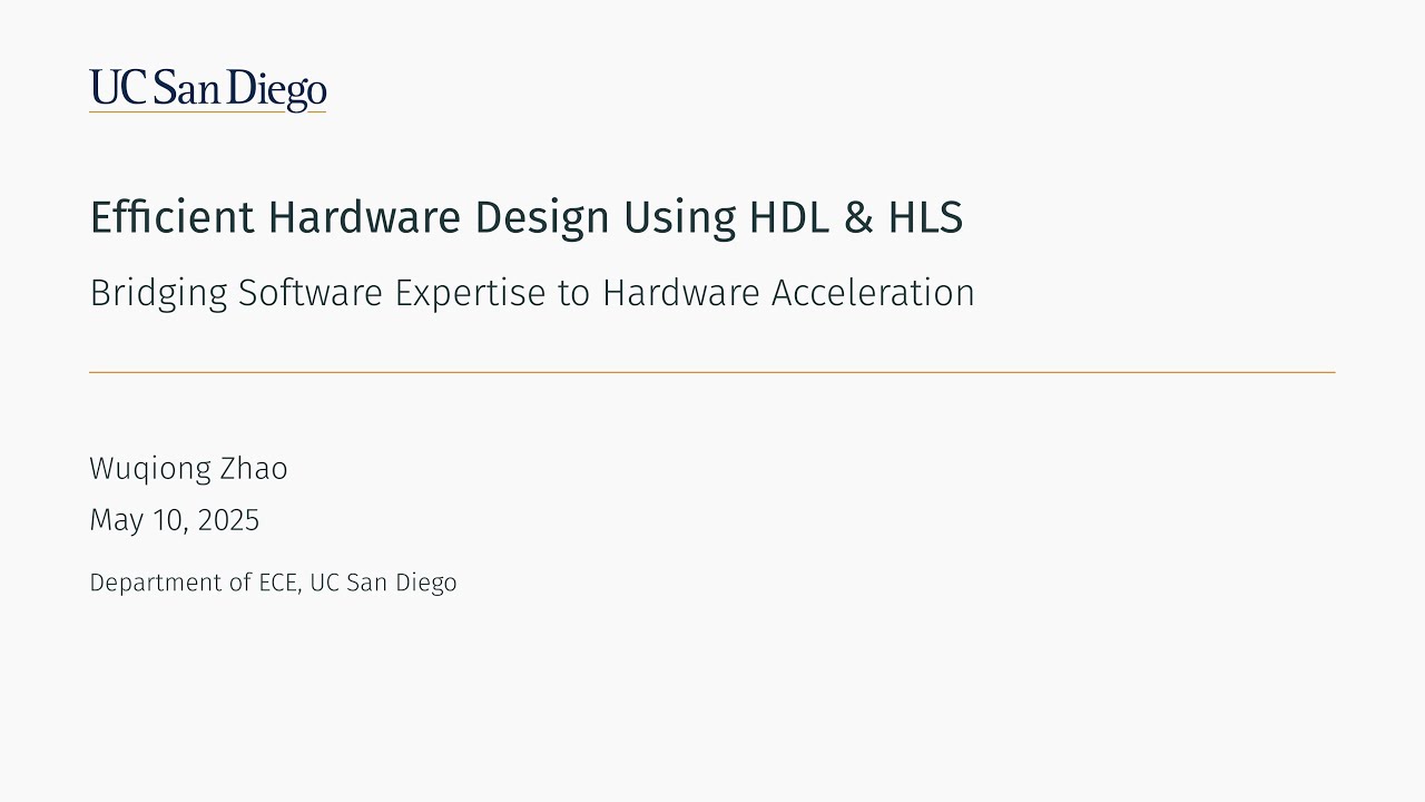 Efficient Hardware Design Using HDL & HLS - Bridging Software Expertise ...