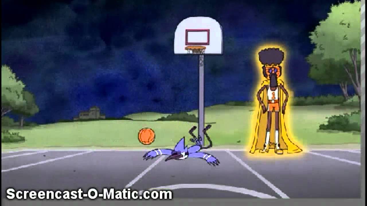 Cartoon network-Watch RIGBY serv mordecai at basket ball - YouTube