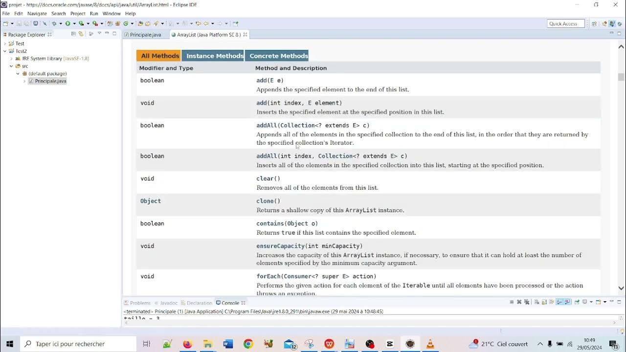 Implémentation pratique - les tableaux dynamiques en java - YouTube