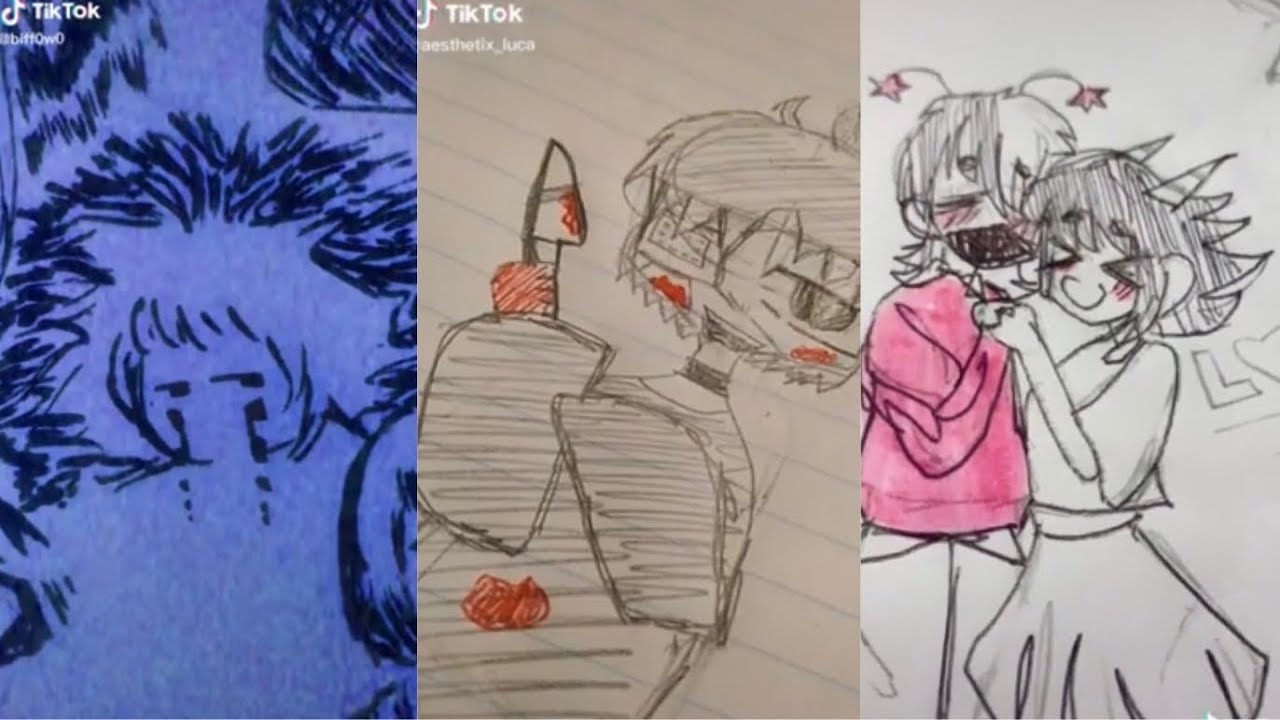 ⛓ ⛓ ALT TIKTOK DRAWING | ALTERNATIVE ART TIK TOK COMPILATION 🖤🖤| goth ...