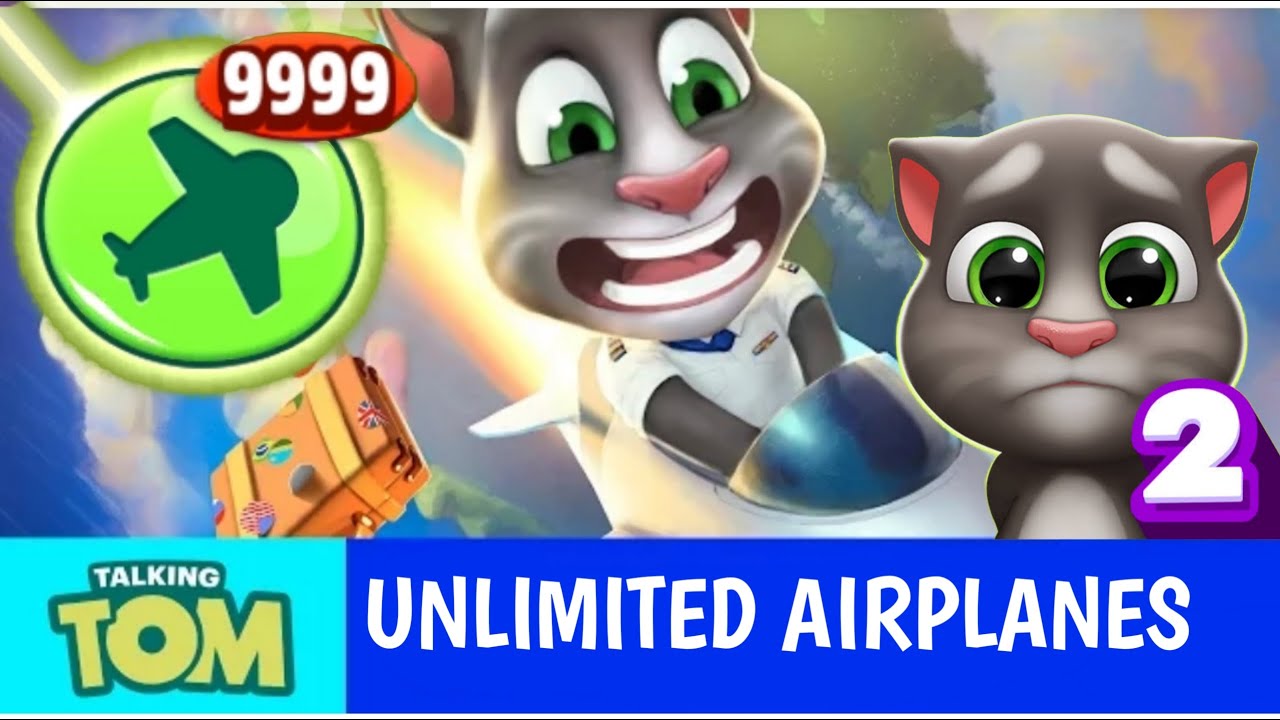 Unlimited Airplanes - My Talking Tom 2 - GAMEPLAY 4U - YouTube