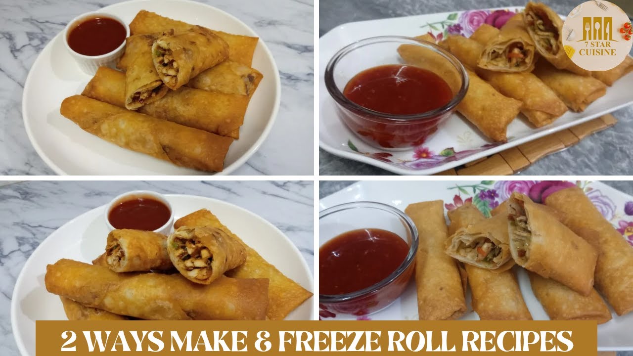 Make & Freeze Rolls 2 ways (Chicken Spring Roll & Pizza Roll) Ramzan ...