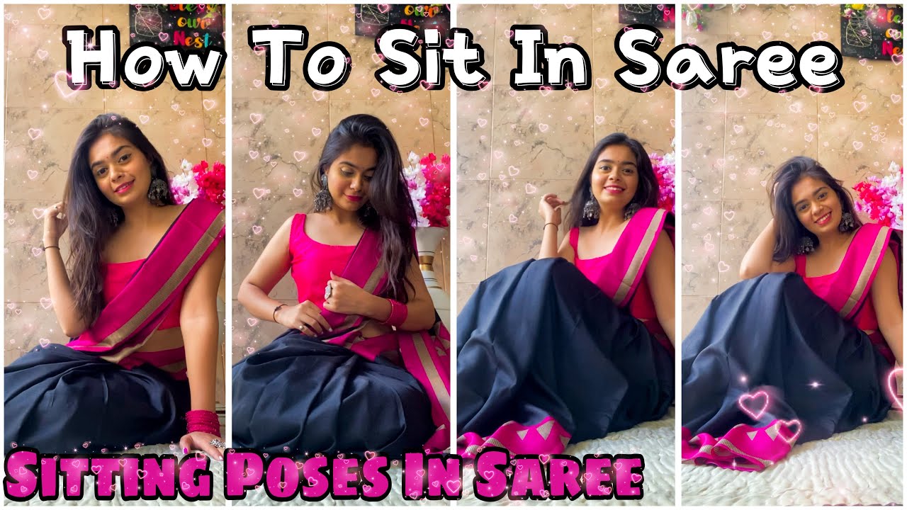 How To Sit In Saree💖| Sitting Poses In Saree | Santoshi Megharaj | # ...