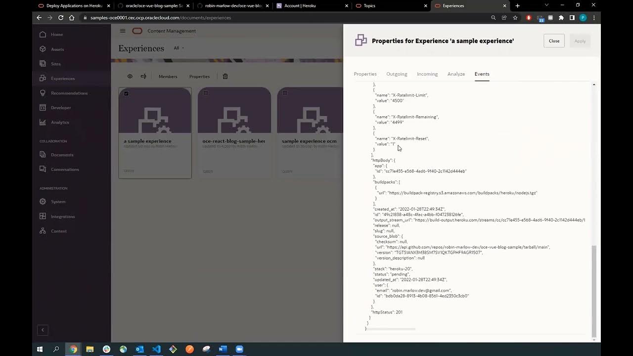 Deploy Applications on Heroku with Experience Orchestration in Oracle Content Management - YouTube