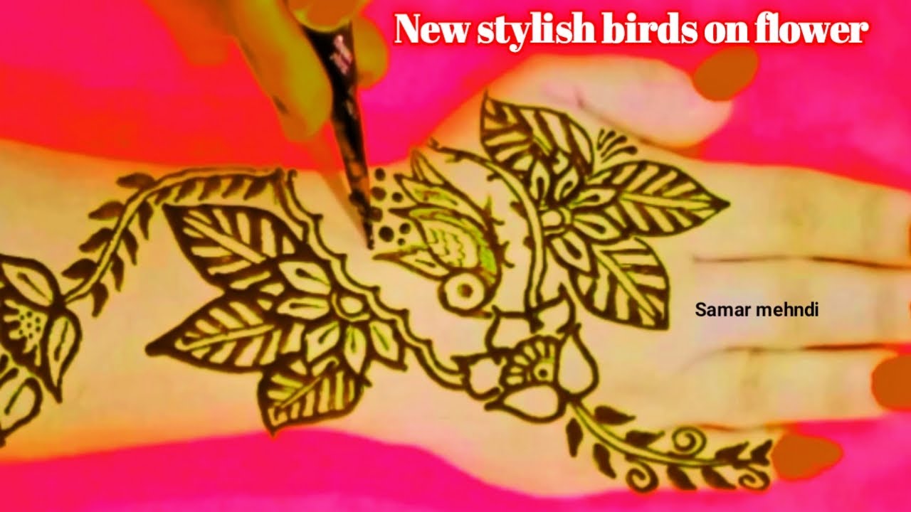 New stylish mehndi birds with flower,latest mahndi design,most ...