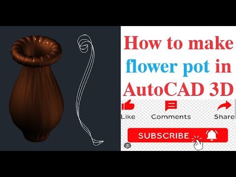 How to make flower pot in AutoCAD 3D||CADD CENTRE WORLD - YouTube