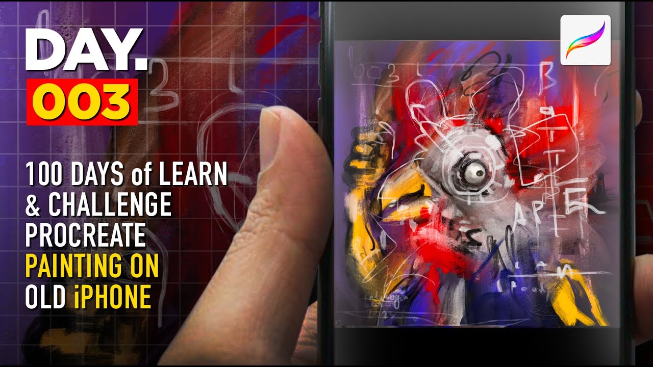 Procreate painting on iPhone | DAY 003 - YouTube