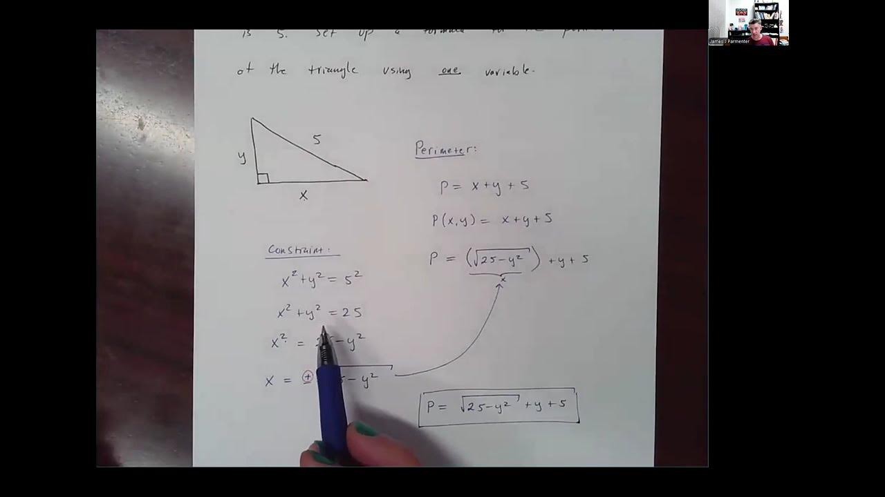 Precalculus: Writing Formulas in terms of One Variable - YouTube