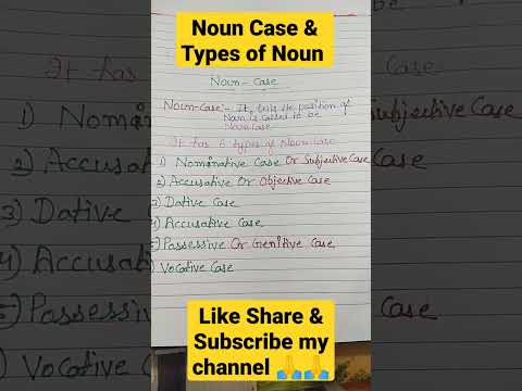 What is NOUN Case and Types of Noun Case #englishgrammar@ROSHNI CLASSES ...