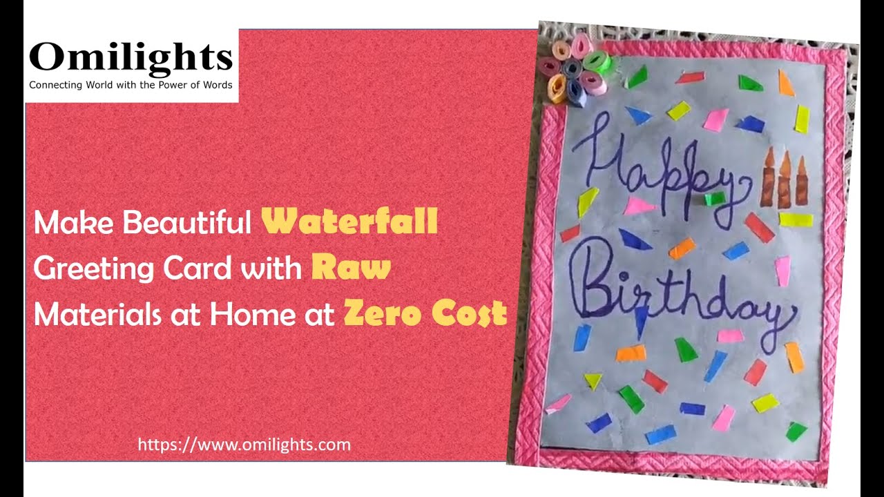 Make Beautiful Waterfall Greeting Card with Raw Materials at Home at ...