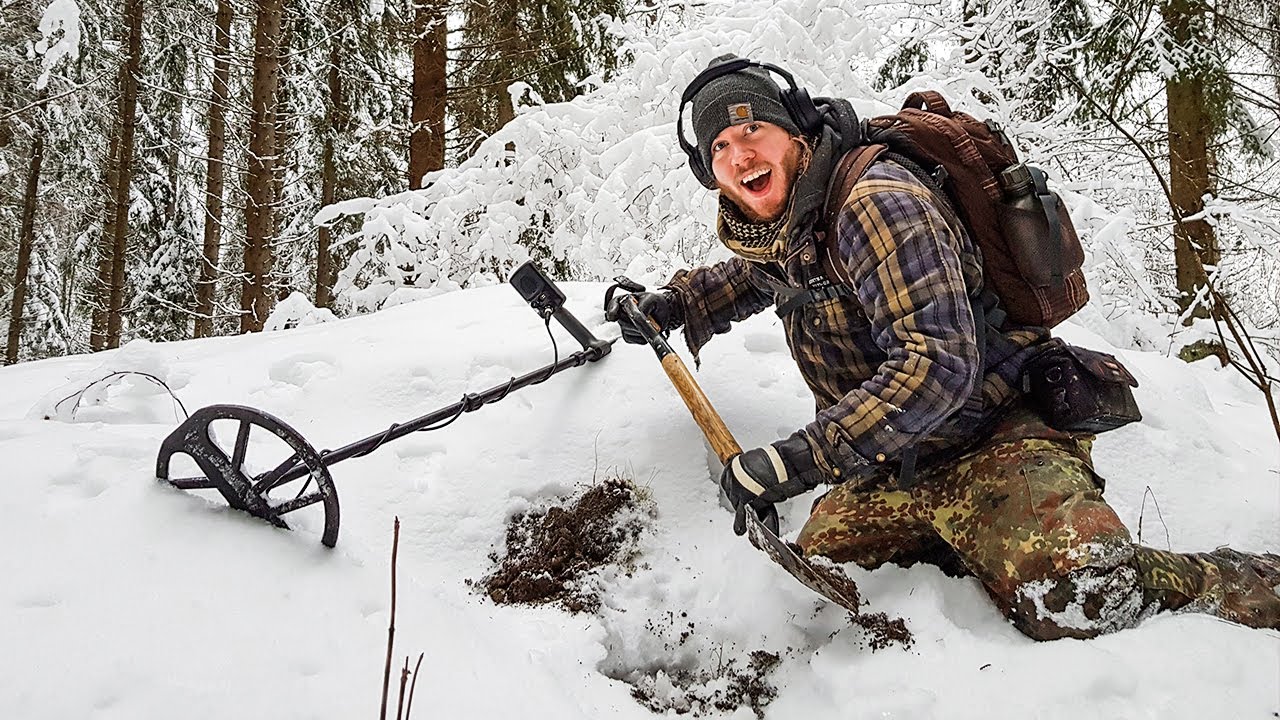 Deep snow Treasure Hunter rewarded with Finds of a Lifetime!! - YouTube
