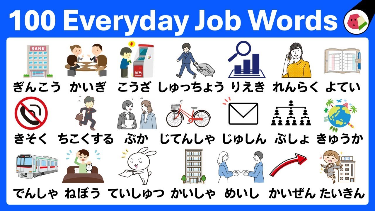 100 NIHONGO｜Japanese Words for Work｜Essential Vocabulary in Hiragana ...