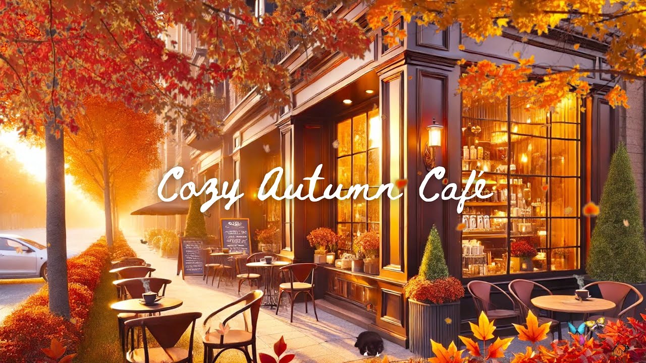 Cozy Fall Café Ambience ☕🍂 | Relaxing Jazz Music for Study, Work ...