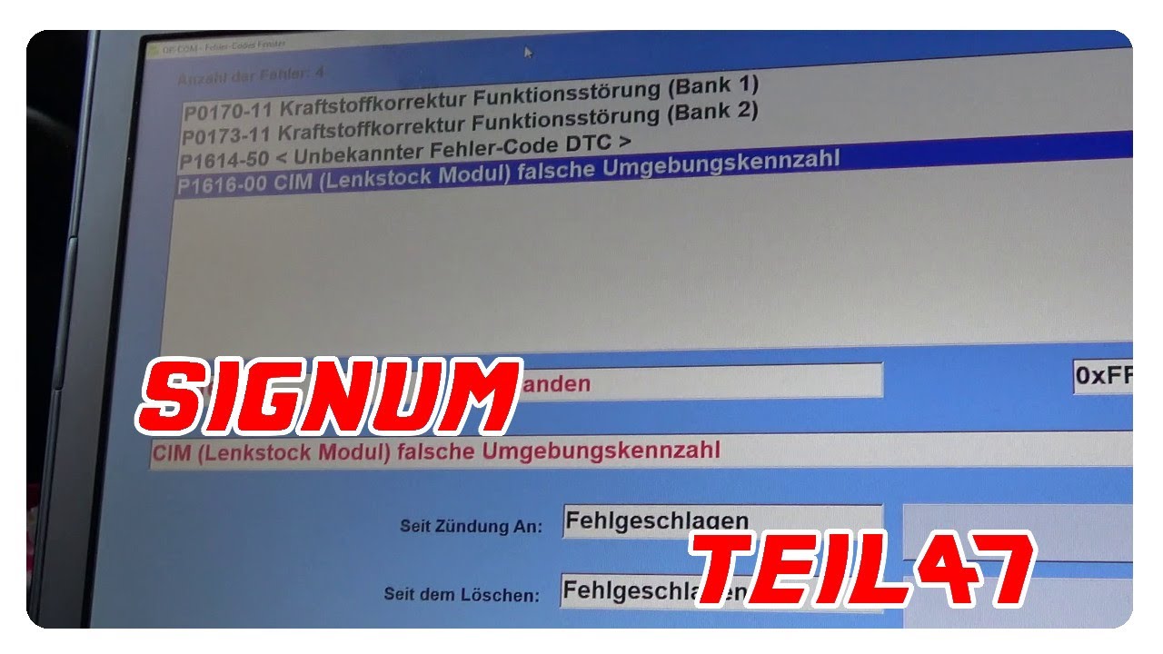 2003er Opel Signum 3.2 V6 - Teil 47 : Fehlercodes checken :D [4K] - YouTube