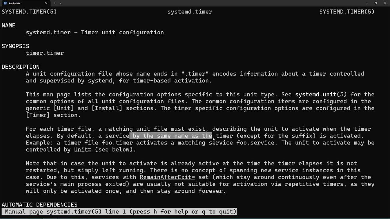 Systemd Timer Unit File Youtube