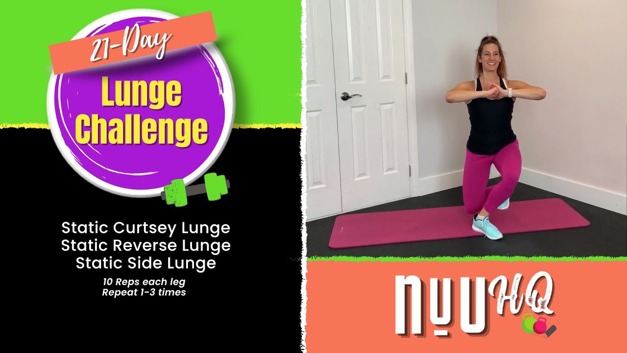 Day #15 ~ 21-Day Lunge Challenge ~ Static Curtsey Lunge ~ Static ...