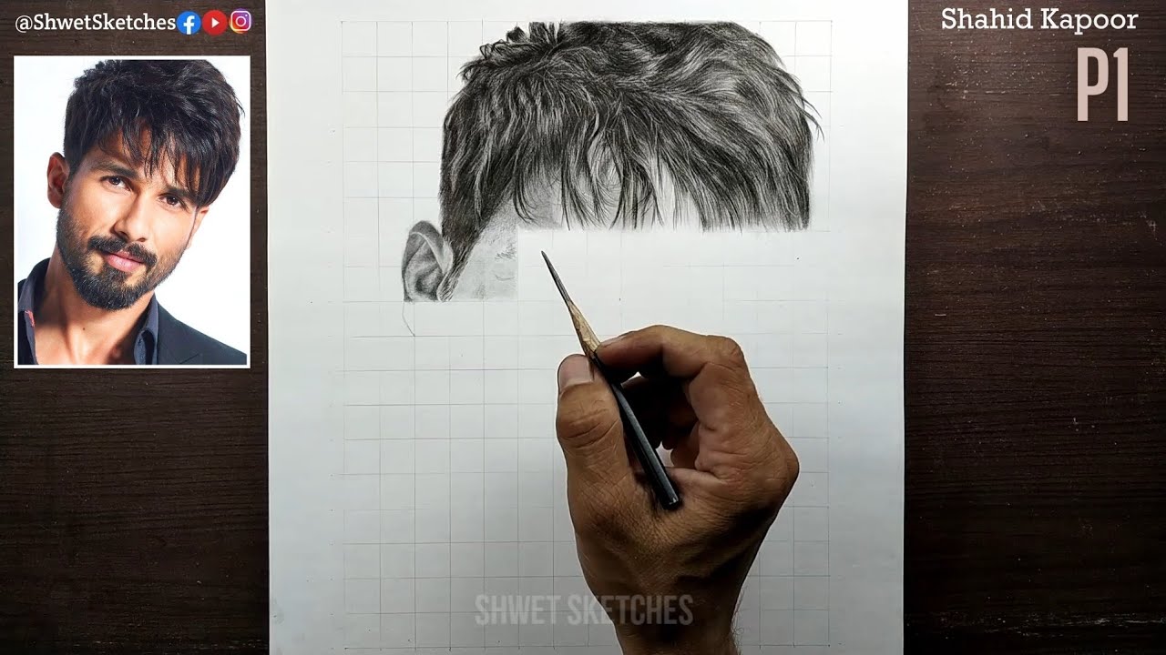 How To Draw Shahid Kapoor Easy Step By Step Tutorial P1 | Shwet ...