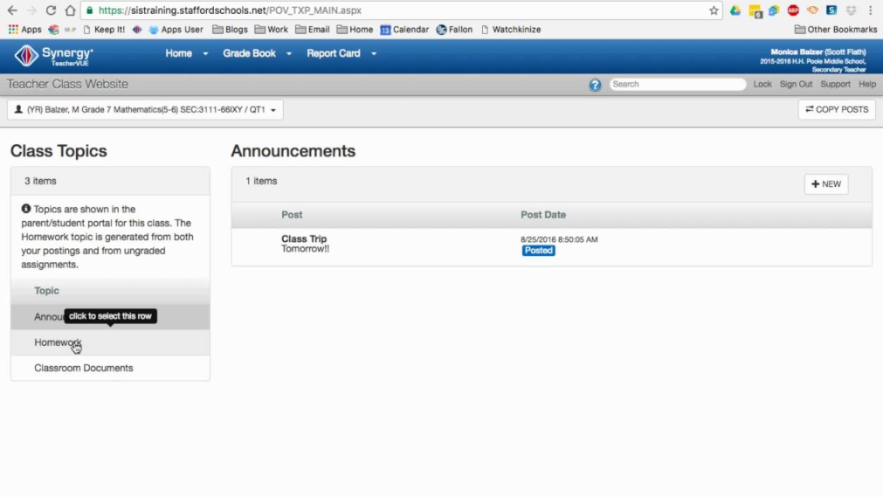 TeacherVUE Class Website - YouTube
