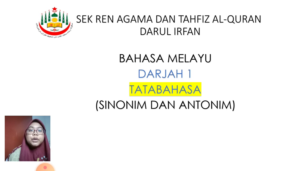 (DARJAH 1) BAHASA MELAYU - SINONIM DAN ANTONIM (USTAZAH AKMA) - YouTube