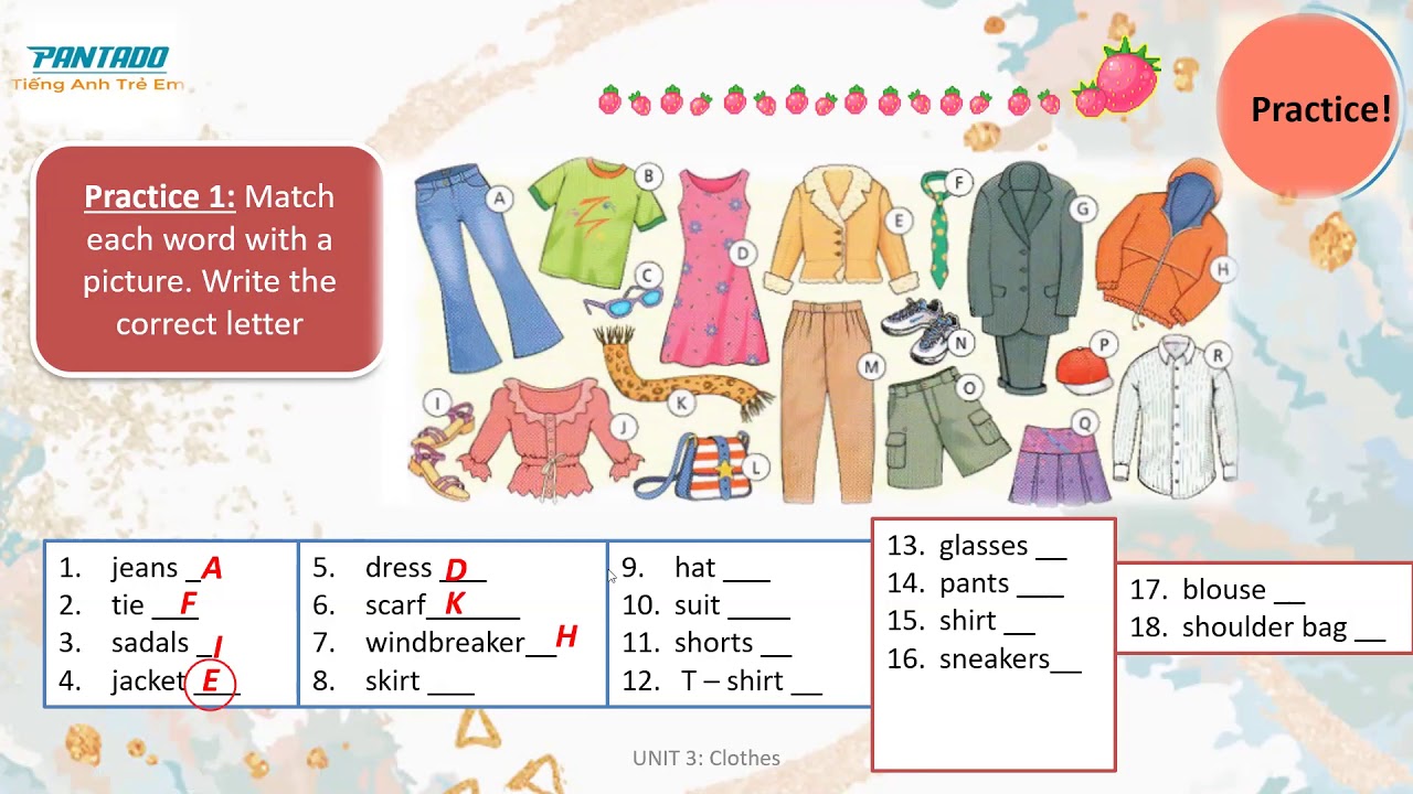 3rd class: Listening 03- Clothes - YouTube