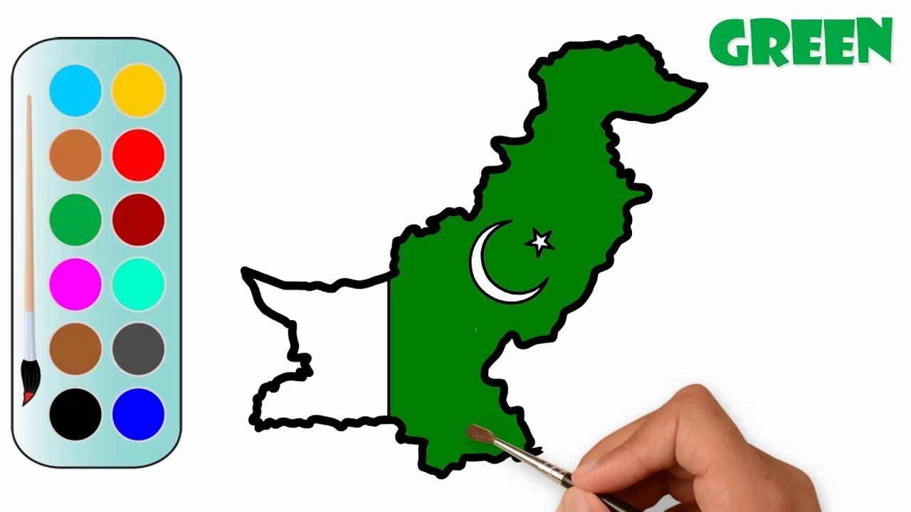 How to draw Pakistan map step by step easy drawing for beginners - YouTube