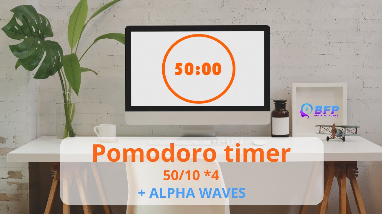 50/10 Pomodoro Timer - Alpha waves + Relaxing lofi music for study or ...