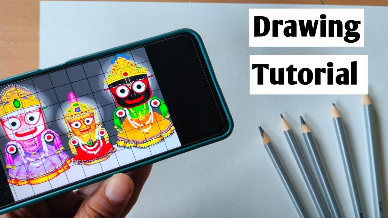 How to draw shree Jagannath drawing//Rath yatra 2024 //Outline Tutorial ...