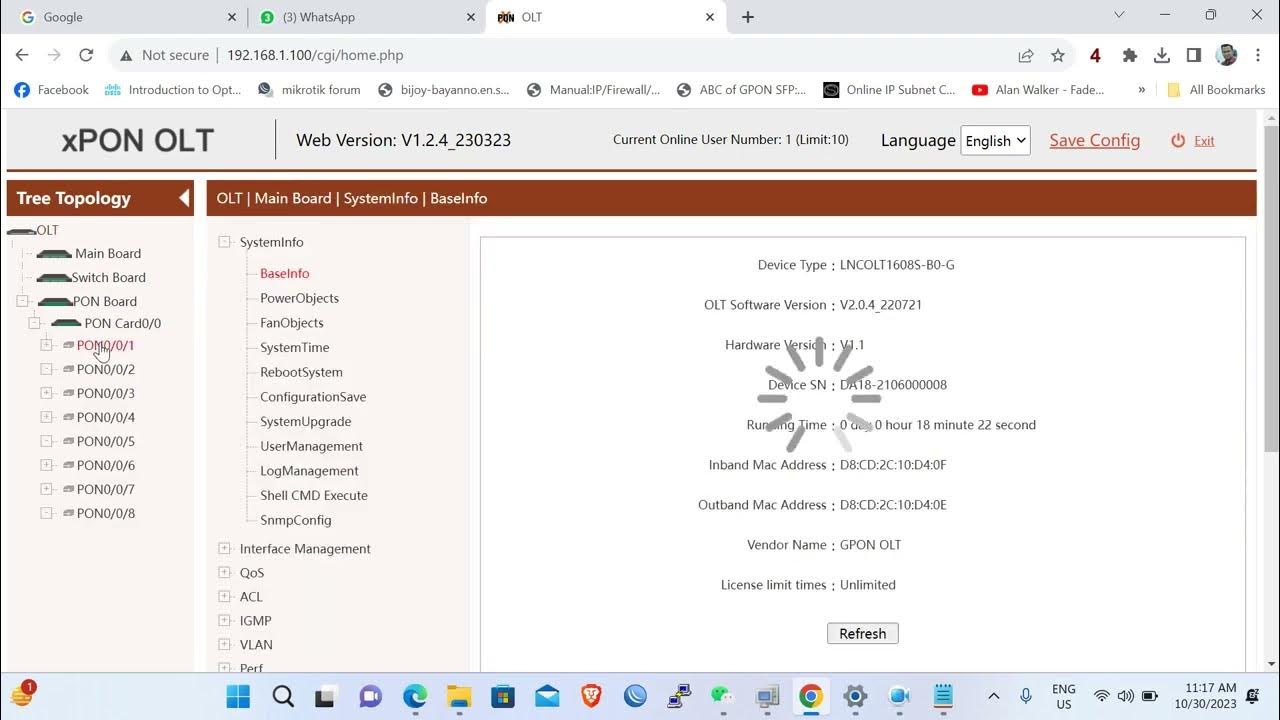 C-DATA OLT inband ip setting & mac remove by web interface. - YouTube