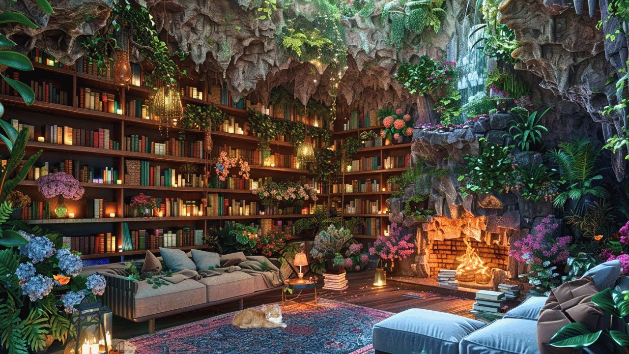 Relax in a Сave Magical Library | Fall Asleep Fast | Fantasy Ambience ...