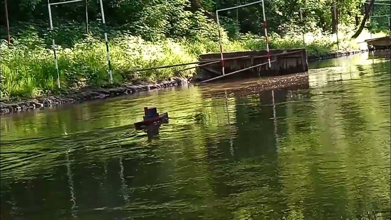 RC toy ship in the river - YouTube
