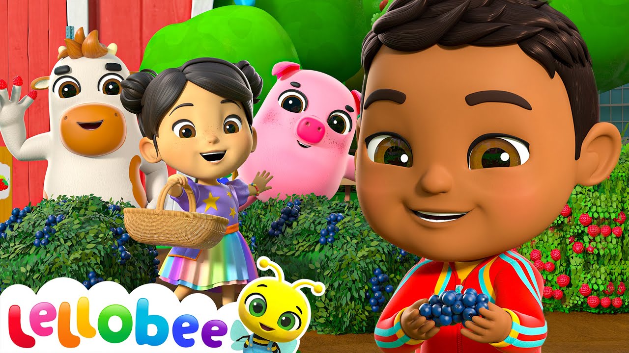 The Berry Special Song! Ella & Rishi Picking Berries | Lellobee Nursery ...