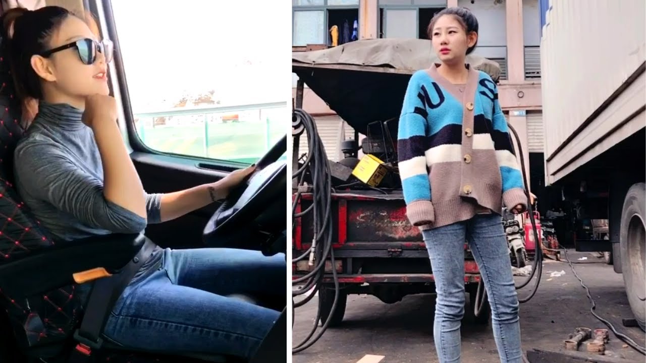 A female truck driver must be strong enough to stand on her own. Xinxin ...
