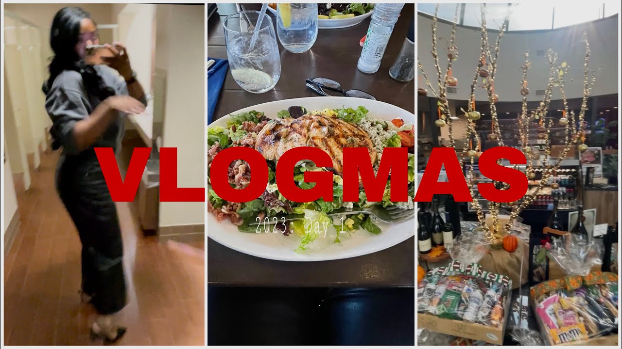 Vlogmas DAY 1 : Starting off a Hot Mess but we made it yall 🎄 Work Trip ...
