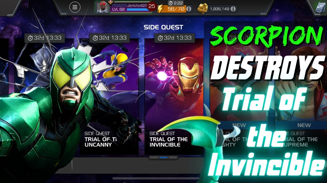 Scorpion DESTROYS Trial of the Invincible Side Quest May 2022 MCOC ...