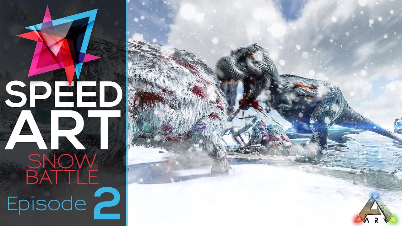 ARK Survival Evolved - Speed Art Ep2 - Snow Battle - 4K - YouTube