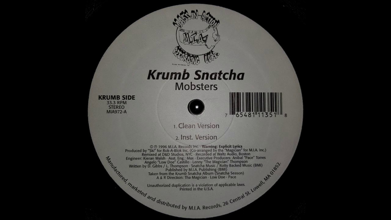 Krumb Snatcha - Mobsters (Ski's Original Mix) (1996) [HQ] - YouTube