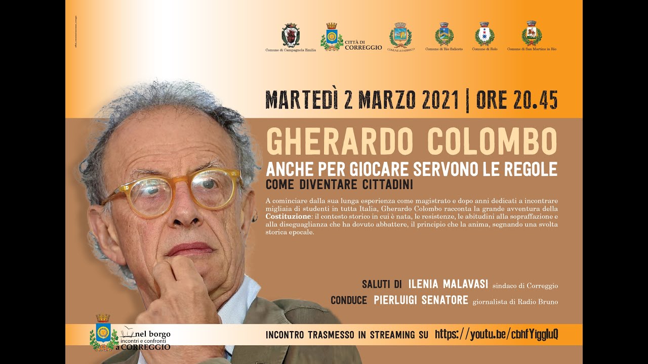 GHERARDO COLOMBO presenta ANCHE PER GIOCARE SERVONO LE REGOLE - YouTube