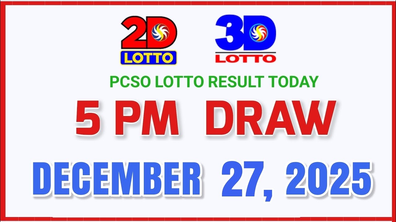 Lotto Result Today 5pm Draw December 27, 2025 Swertres Ez2 PCSO - YouTube