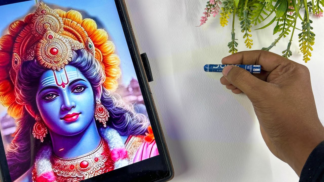 Shree Ram drawing | Oil Pastel Ram drawing | lord Ram Drawing - YouTube