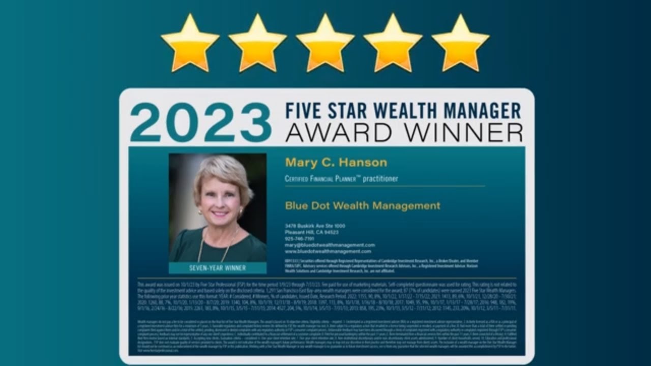 2023 Five Star Wealth Manager Award Winner Mary C. Hanson of Blue Dot ...