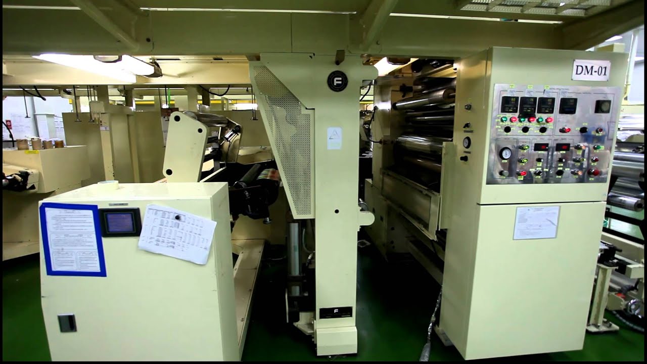LAM 411 - FUJI, Japan, Solvent Dry Laminating Machine, Year 2000.Part.2/2.MOV - YouTube