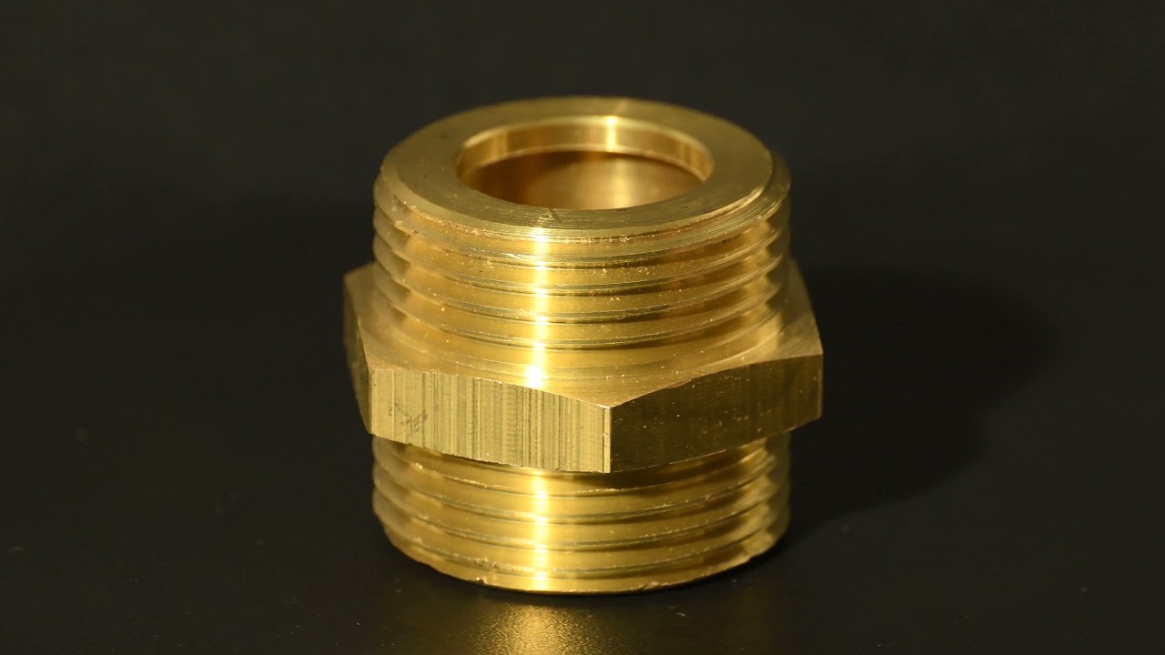 Doppelnippel flachdichtend Messing - YouTube