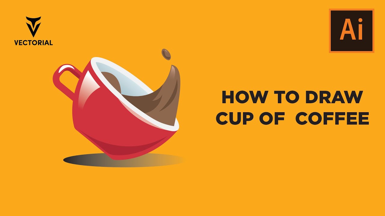How to Draw a cup of coffee in ADobe Illustrator - YouTube